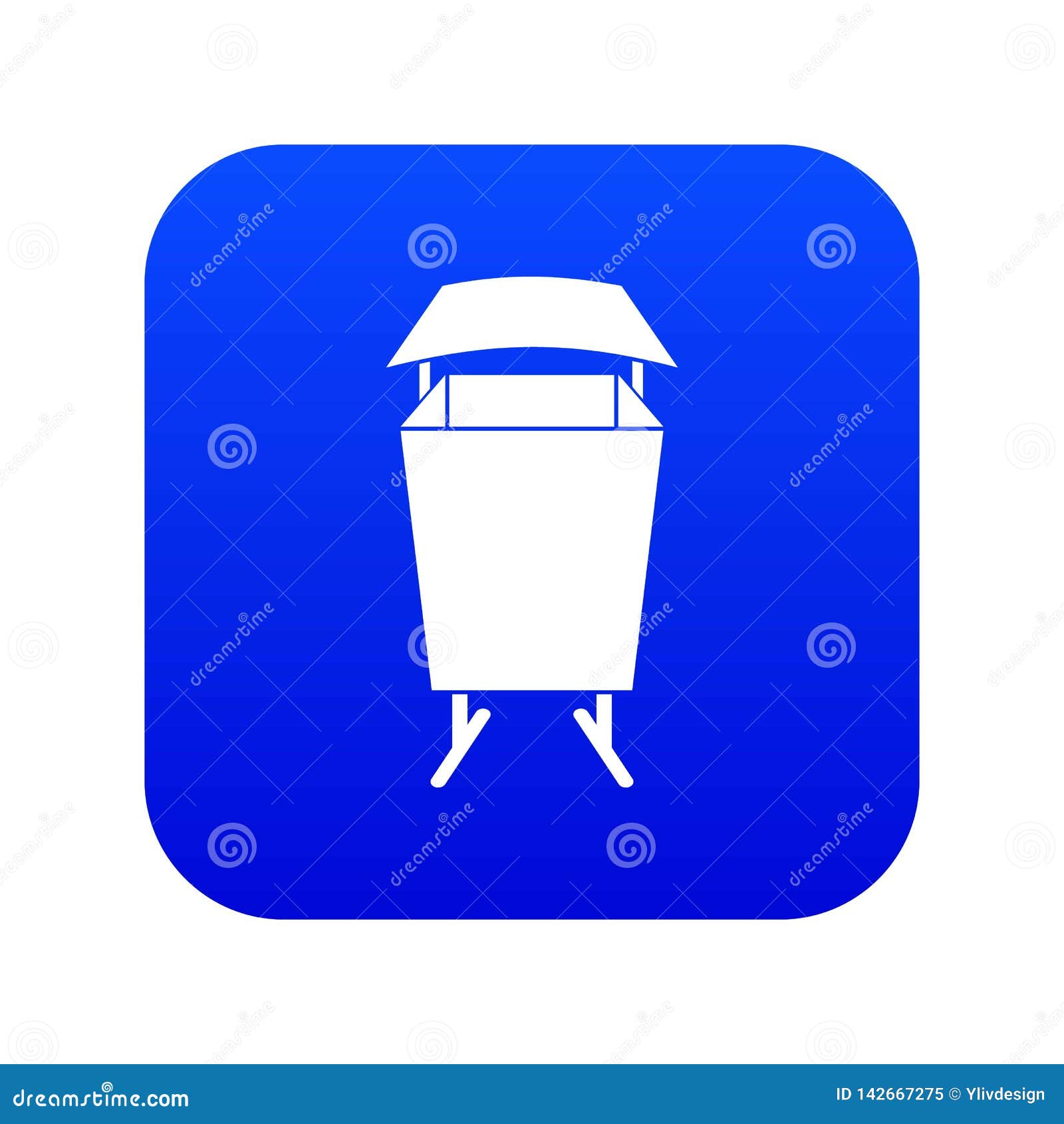 Litter Waste Bin Icon Digital Blue Stock Vector - Illustration of ...