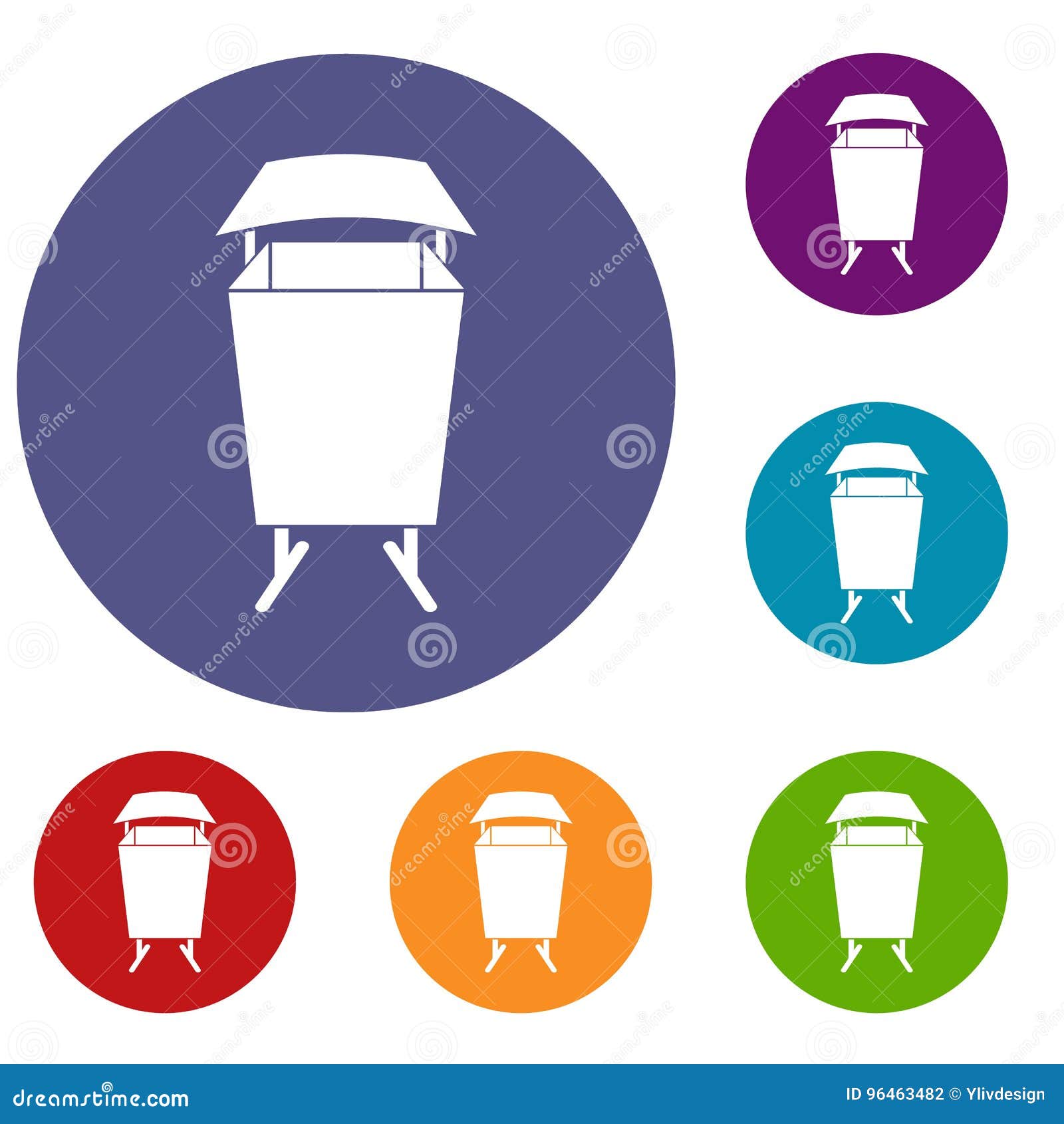Litter waste bin icons set stock vector. Illustration of recycle - 96463482