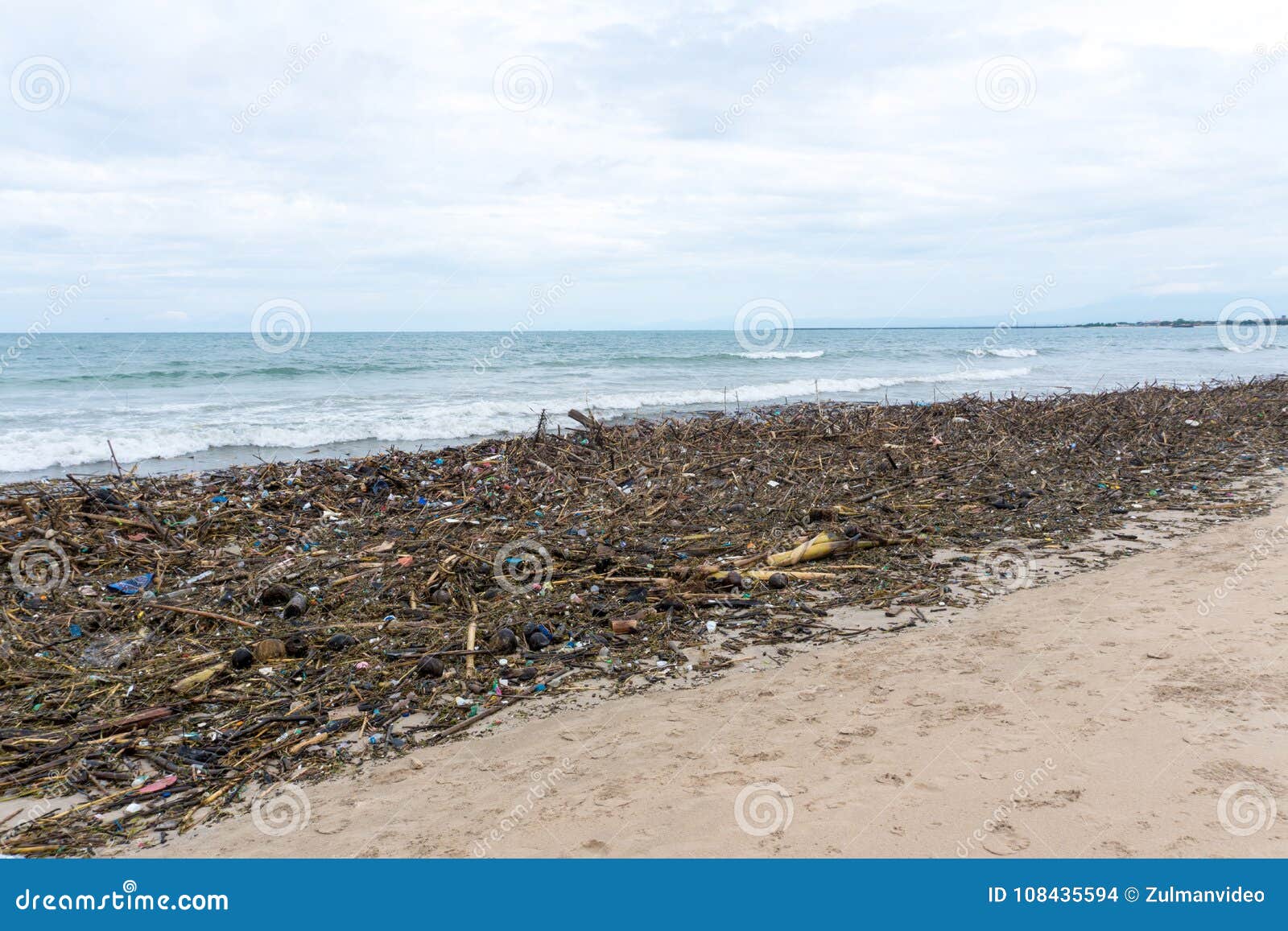 Littered Shore, Empty Plastic Bottles on Beach Stock Photo - Image of ...