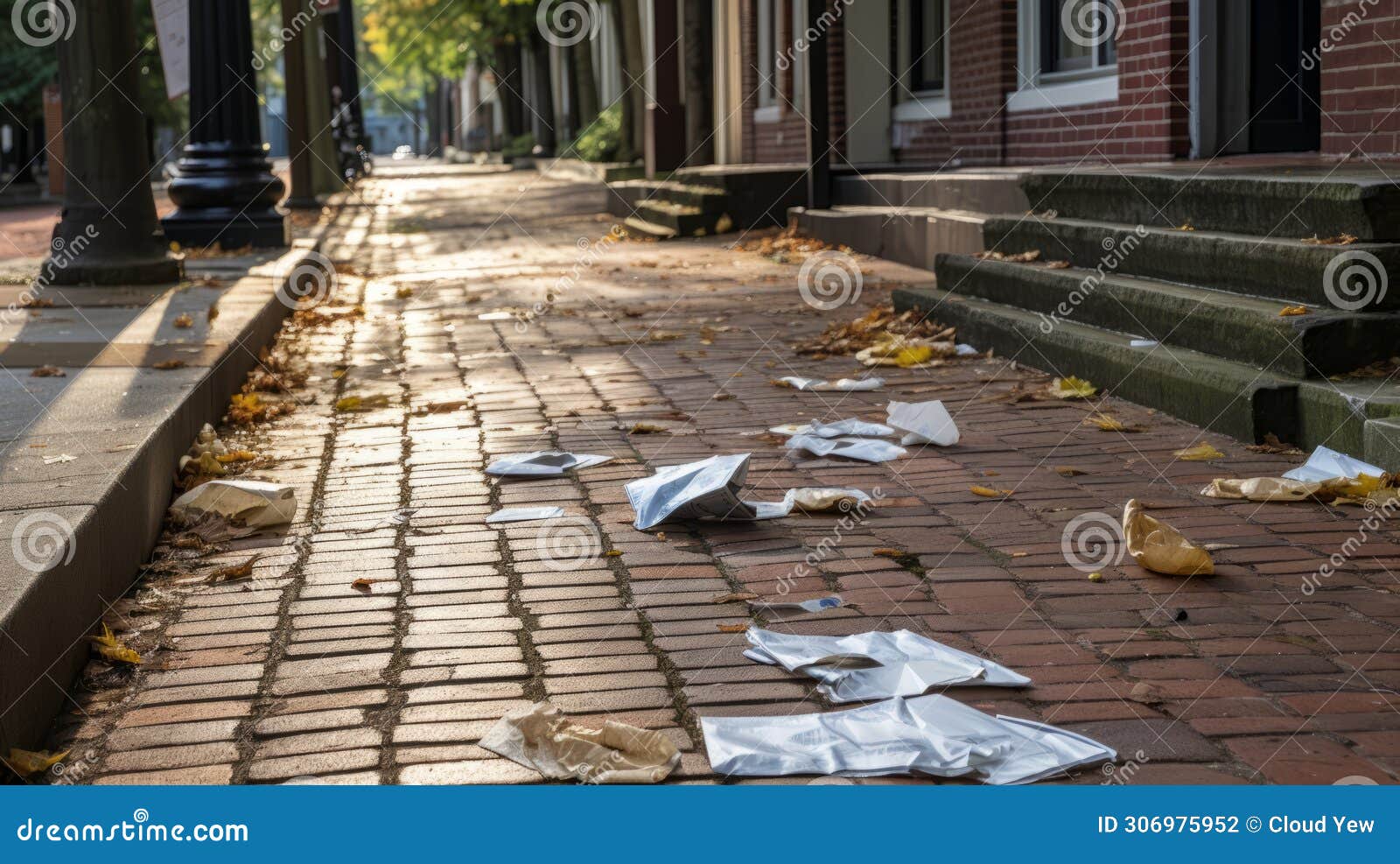 Littered Sidewalks with Paper and Cardboard Stock Illustration ...