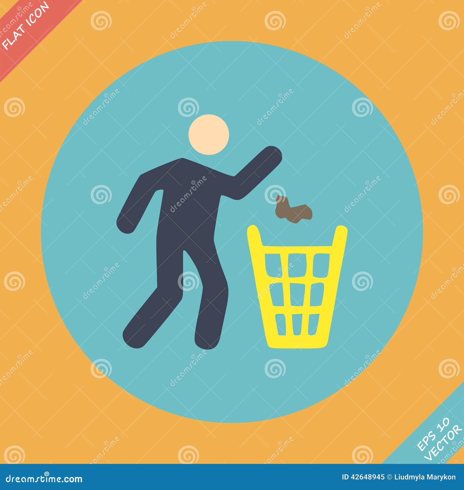 Littering Sign Icon - Vector Illustration. Flat Stock Vector ...
