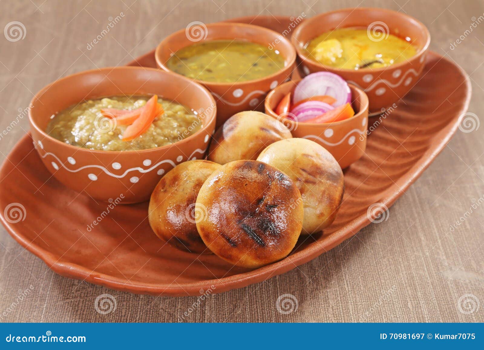 Litti Chokha - Bihar Traditional Food Stock Image - Image of sattu ...