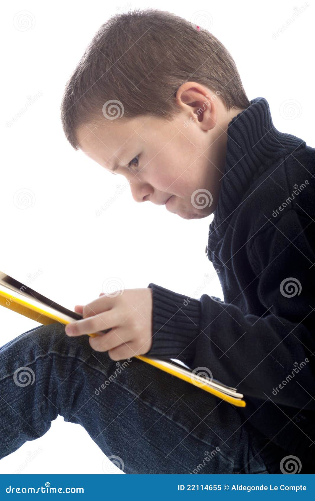Littl boy reading a book stock image. Image of caucasian - 22114655