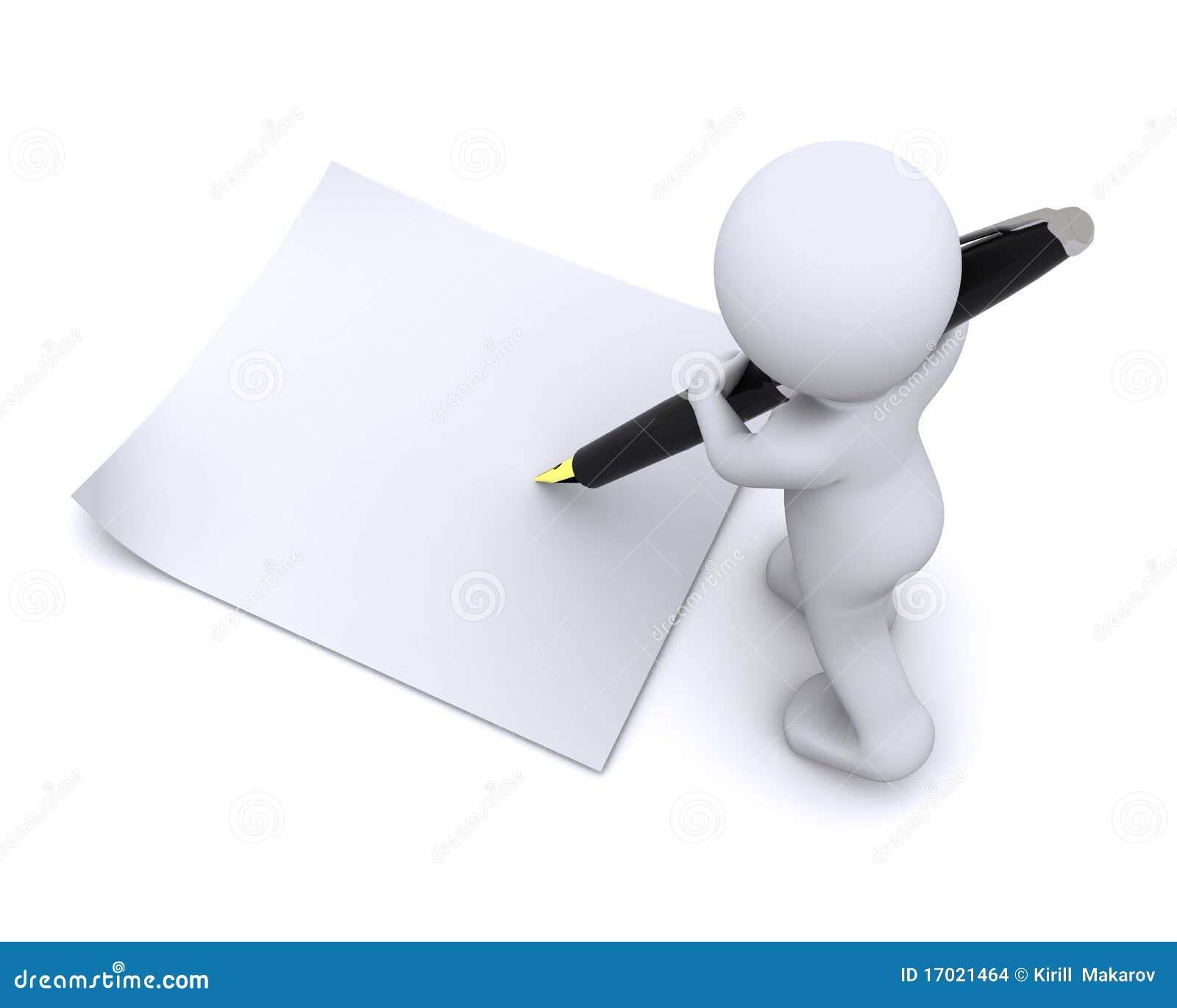 Little 3d Character Write A Card With Big Pen Royalty-Free Stock Image ...