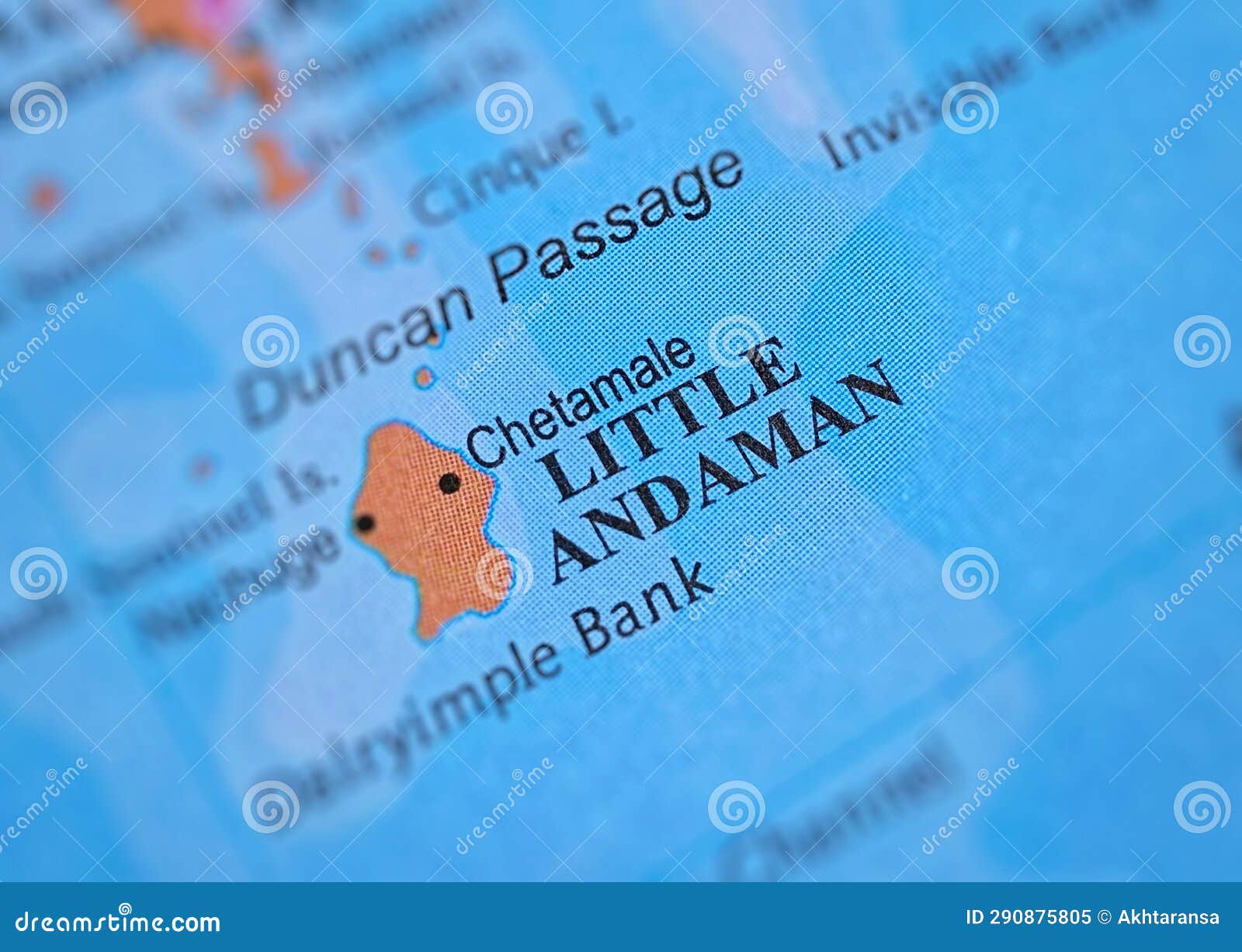 Little Andaman on a Map of India with Blur Effect Stock Image - Image ...