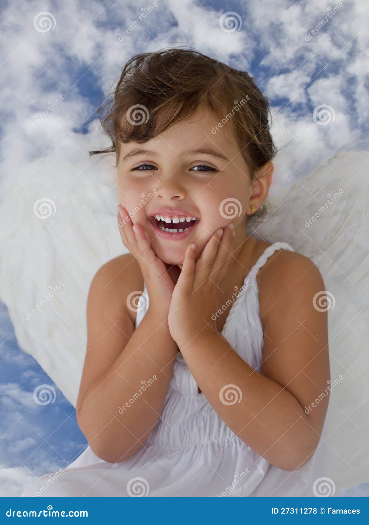 Little angel stock photo. Image of human, face, clouds - 27311278