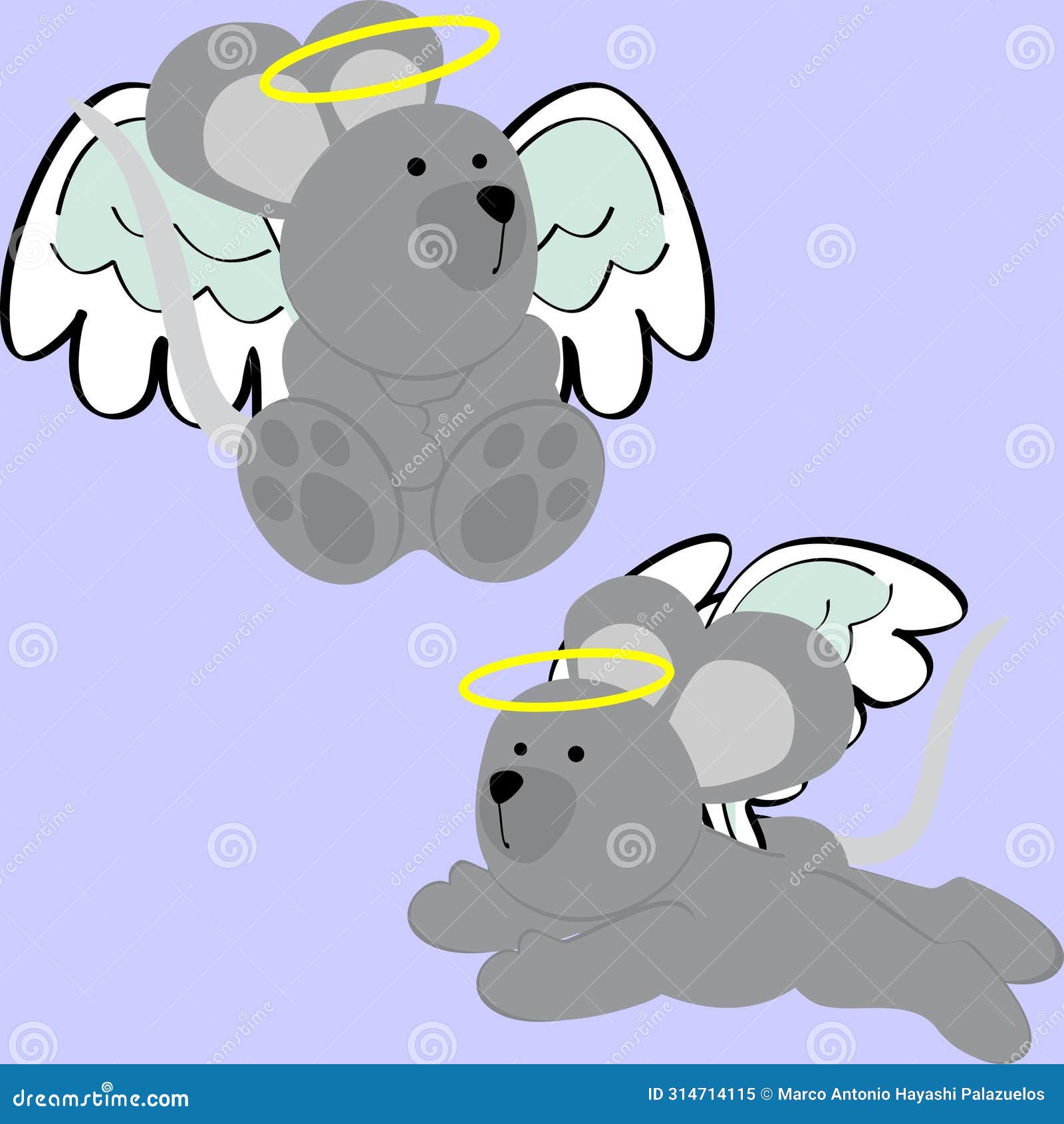 Little Angel Mouse Cherub Cartoon Pack Collection Stock Vector ...