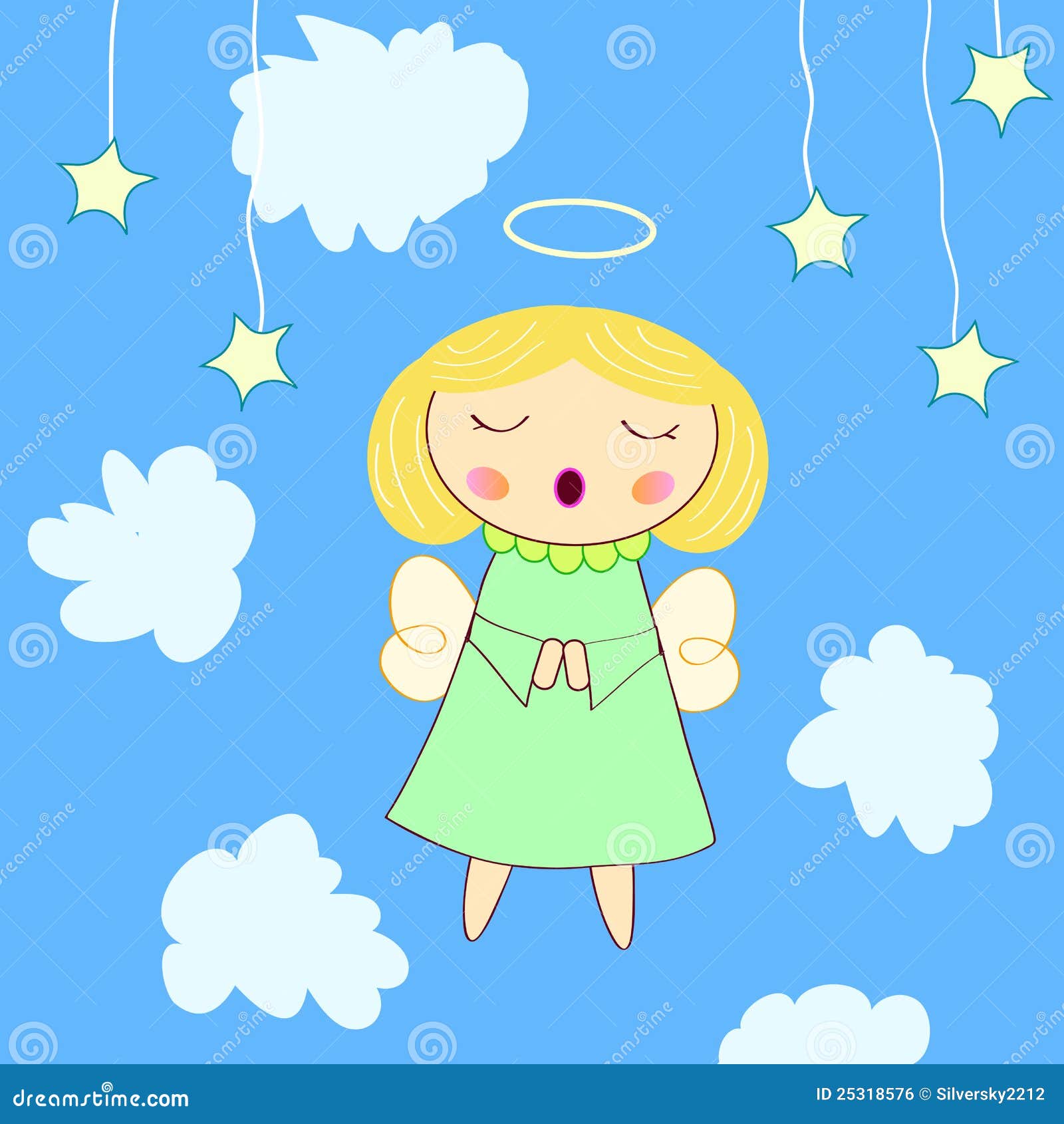 Little angel greeting card stock illustration. Illustration of festive ...