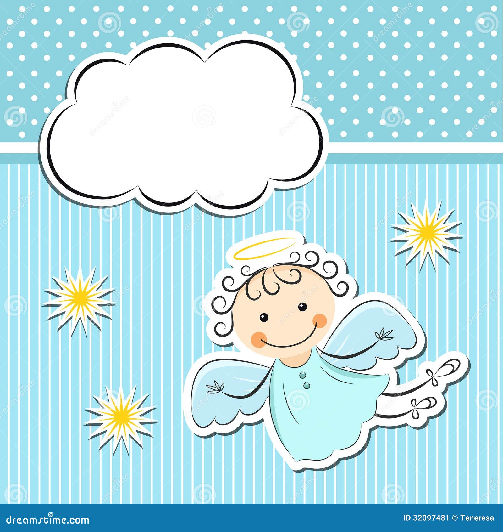 Little Angel Boy With A Golden Bugle. Religious Catholic Clipart ...
