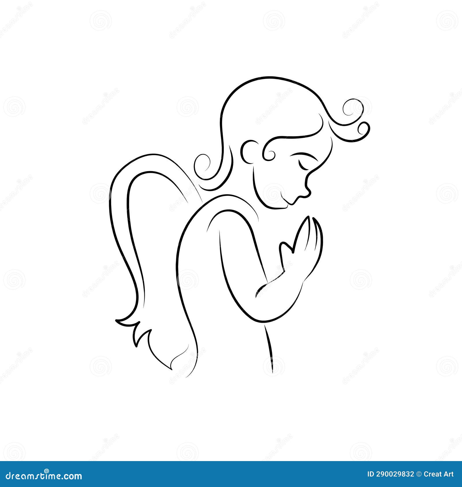 Little Angel Vector Illustration Stock Illustration - Illustration of ...