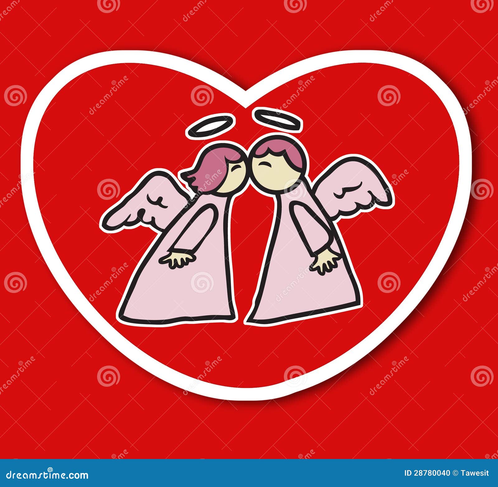 Little angels kiss stock illustration. Illustration of happiness - 28780040