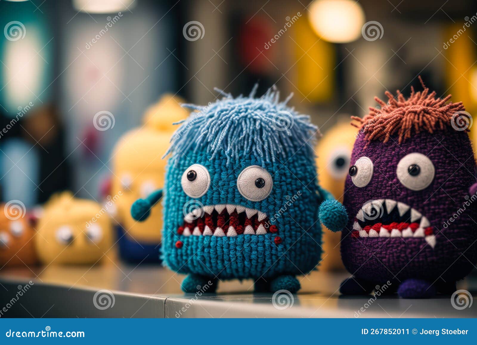 Little Angry Embroidered Monsters, Generative AI Stock Illustration ...