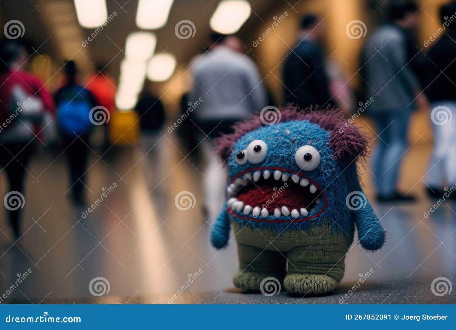 Little Angry Embroidered Monsters, Generative AI Stock Illustration ...