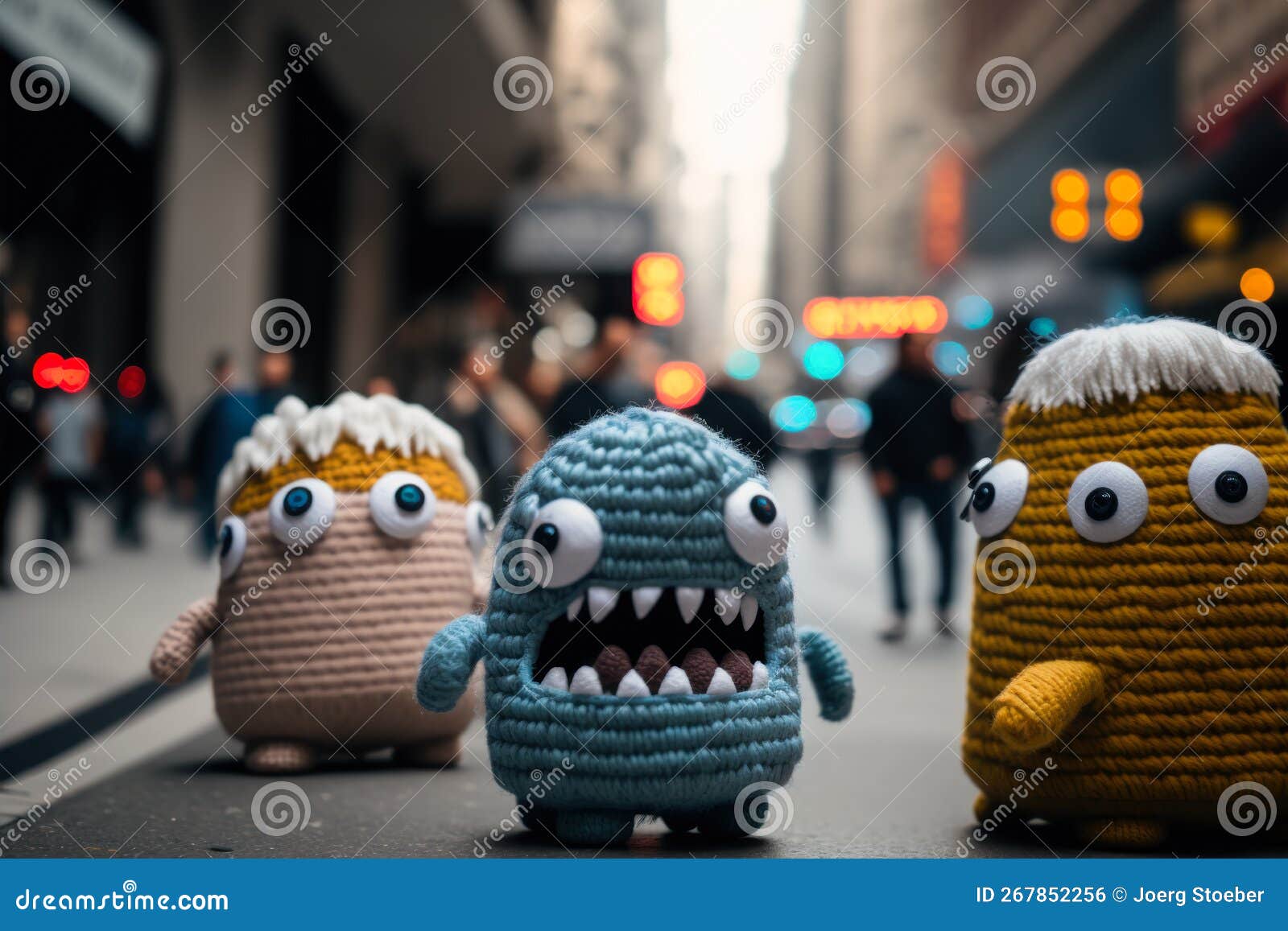Little Angry Embroidered Monsters, Generative AI Stock Illustration ...