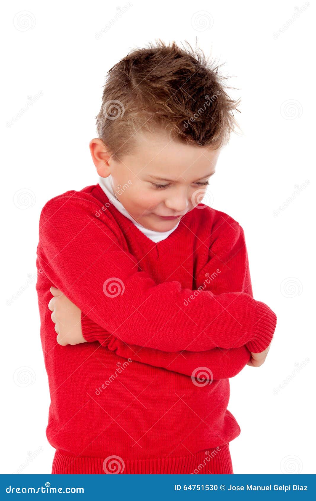 Little Angry Kid with Red Jersey Stock Photo - Image of angry ...