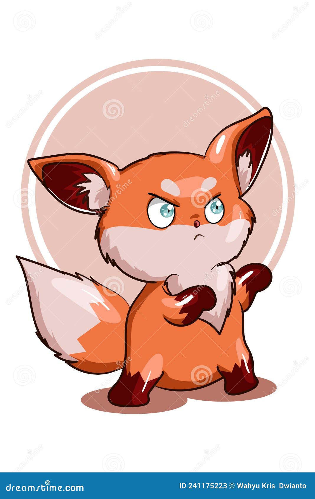 A Little Angry Small Orange Fox Vector Illustration Stock Vector ...