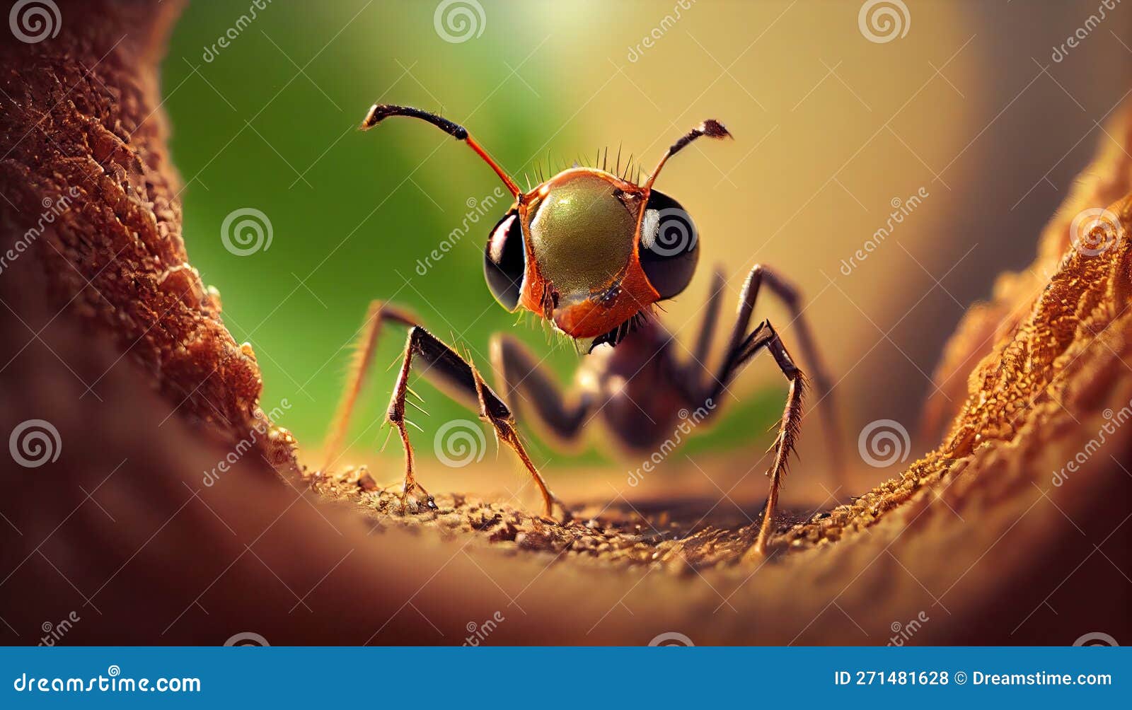 Little ant in the grass stock illustration. Illustration of leaf ...
