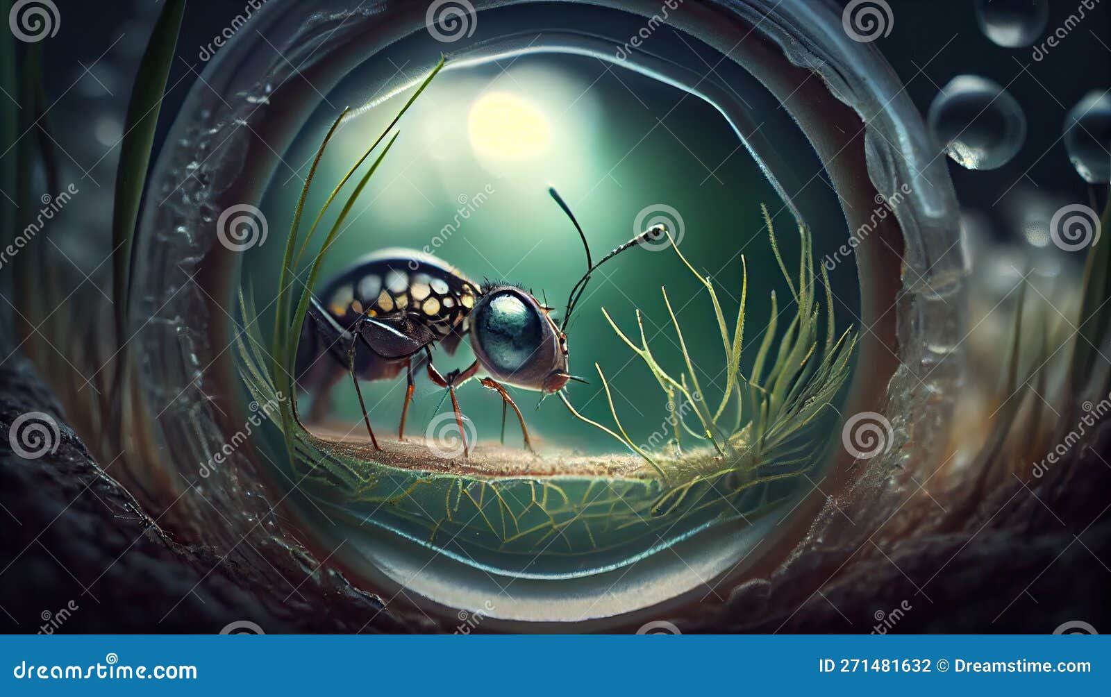 Little ant in the grass stock illustration. Illustration of summer ...