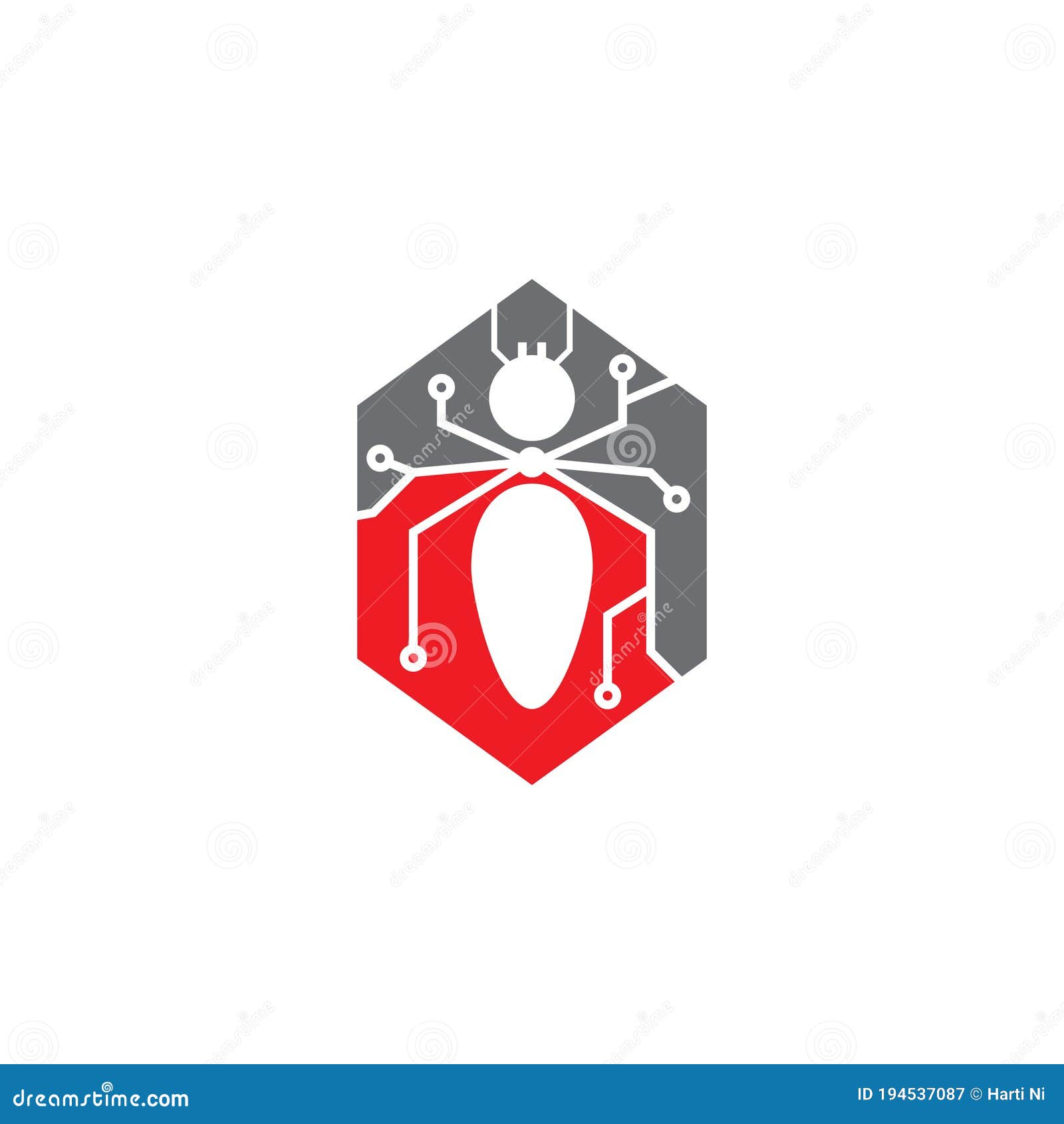 Little Ant Small Insect Technology Computer Circuit Logo Stock Vector ...