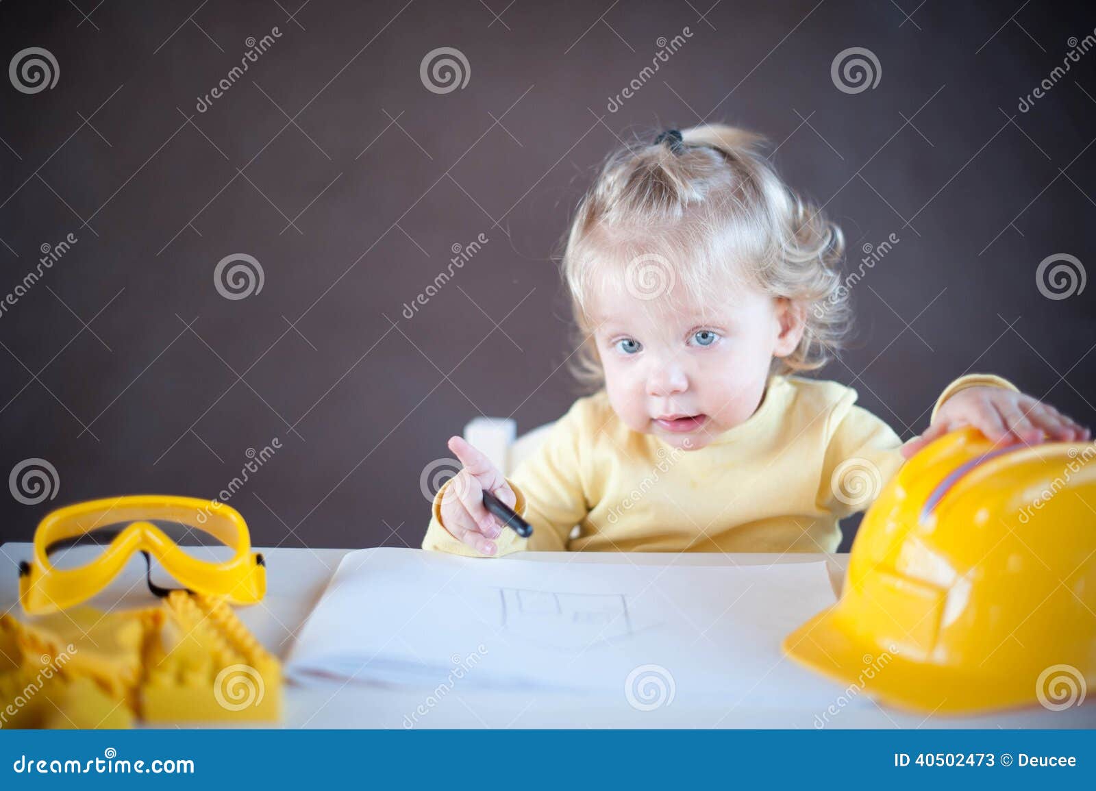 Little Architect stock image. Image of facial, expression - 40502473