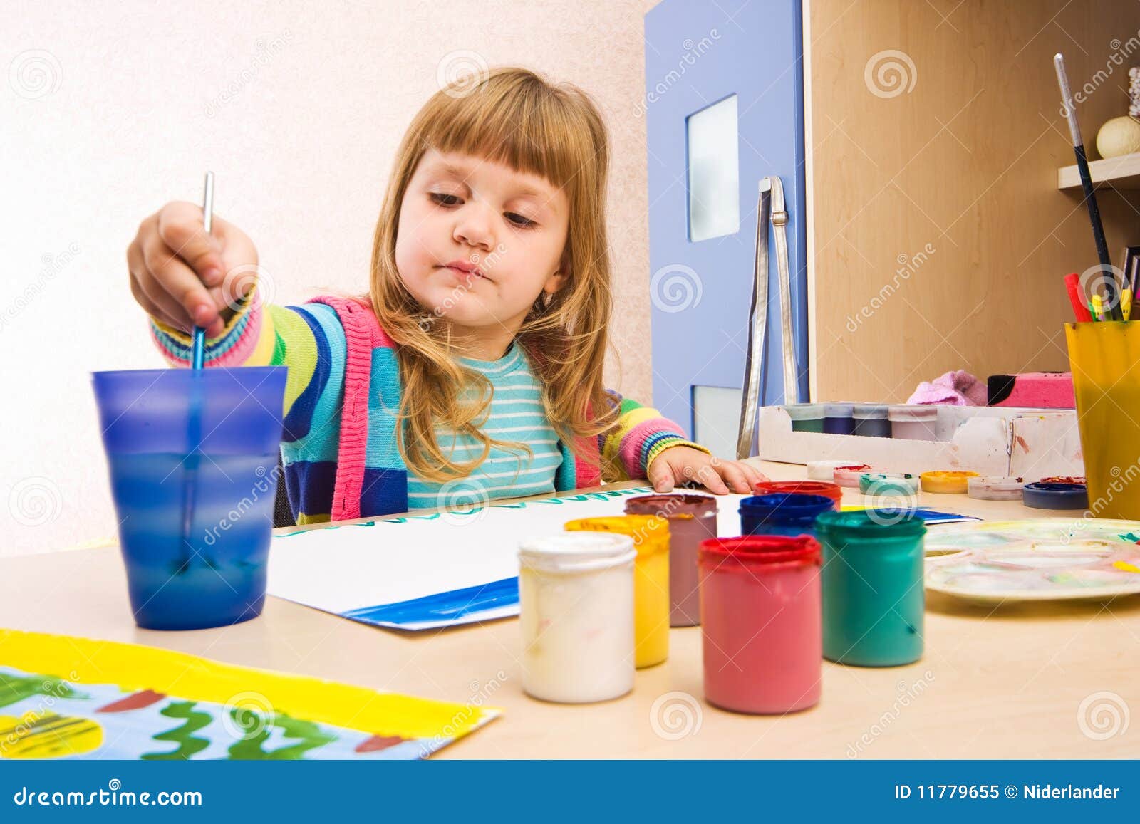 Little artist stock image. Image of colored, room, sitting - 11779655