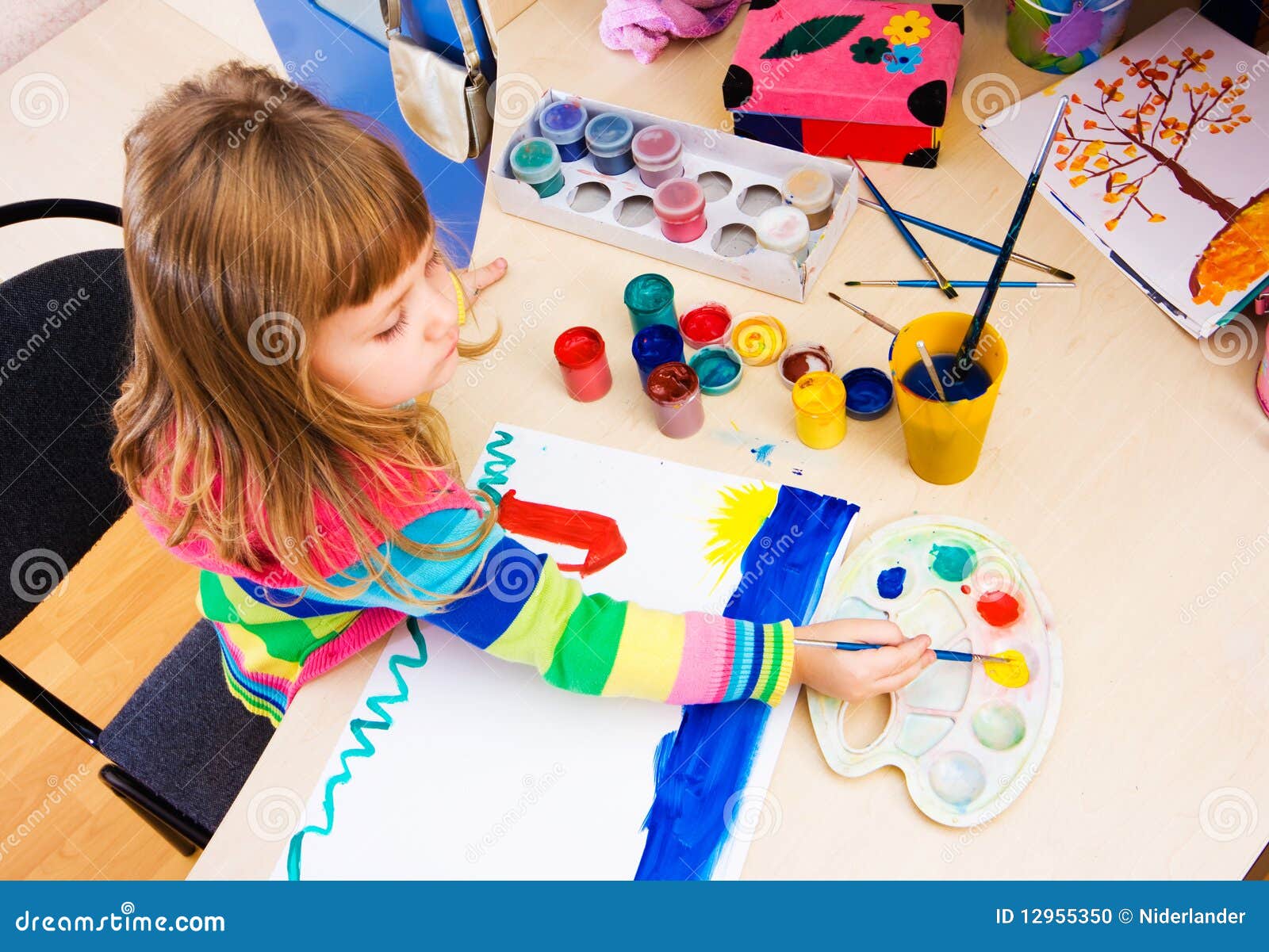 Little artist stock photo. Image of color, happiness - 12955350