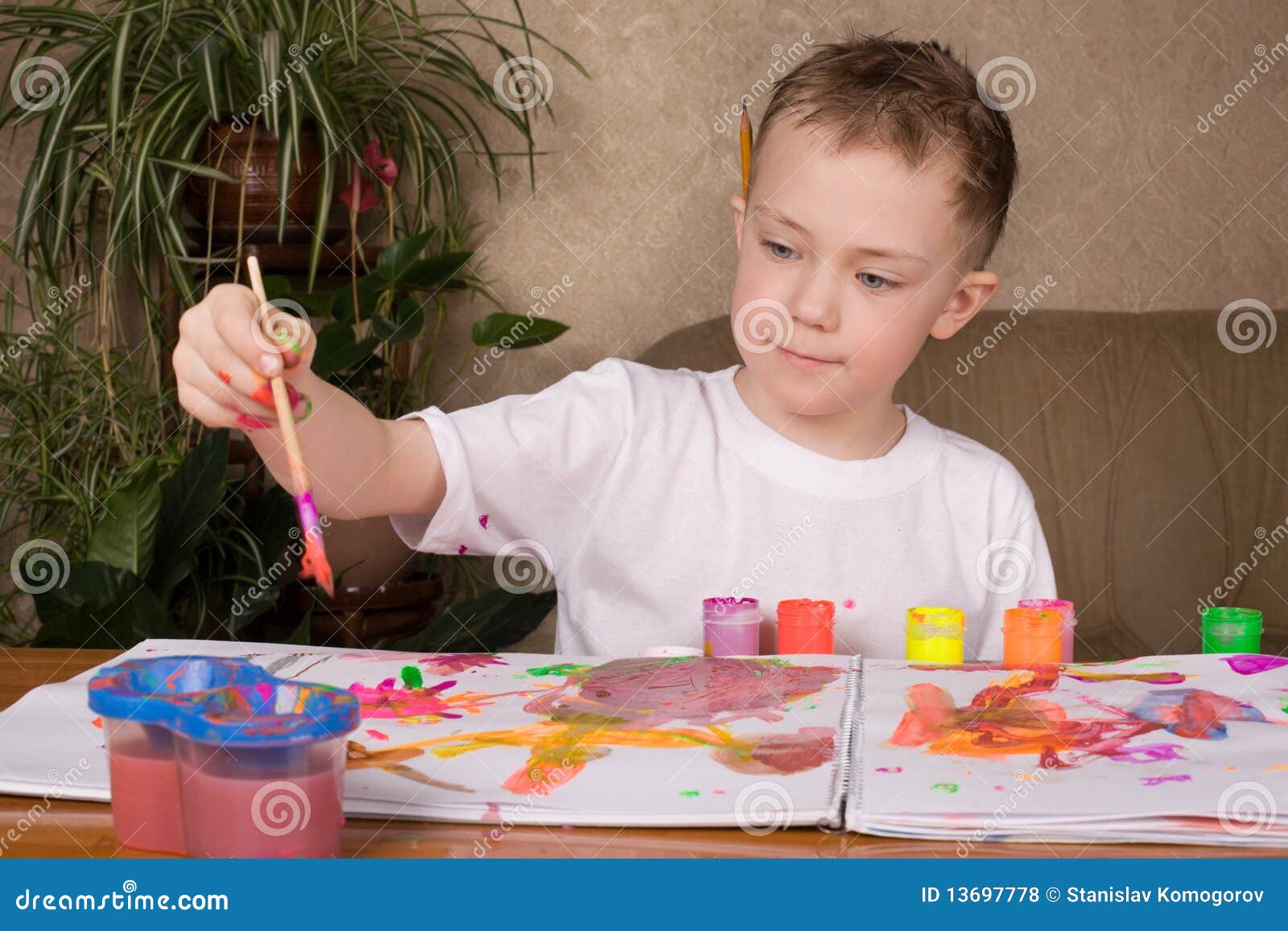 Little Artist stock photo. Image of multicolored, hobbies - 13697778