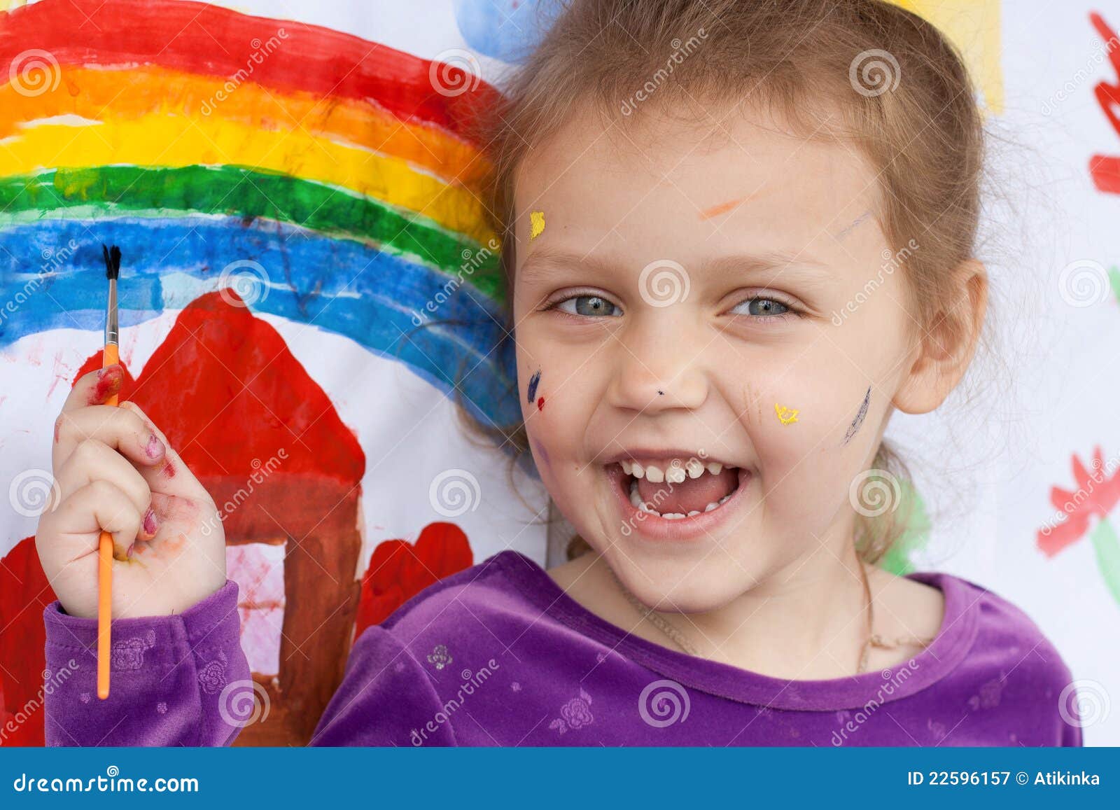 Little artist stock image. Image of children, person - 22596157