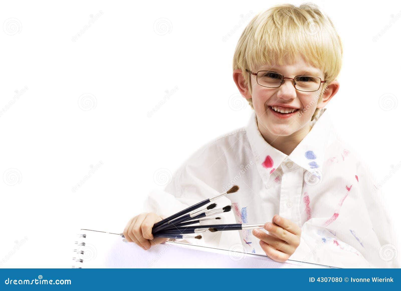 Little artist stock photo. Image of brushes, clever, obstinate - 4307080