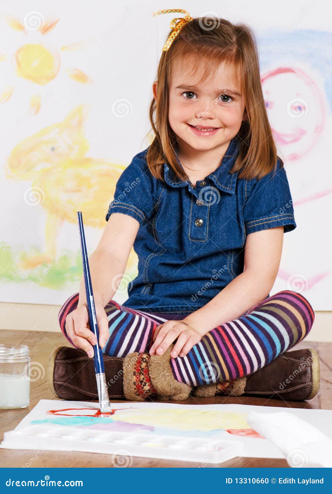 Little Artist Girl stock photo. Image of paper, artist - 13310660
