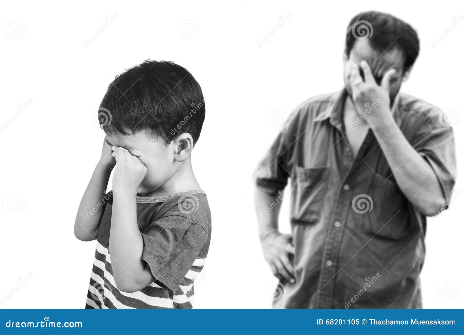 Little Asian Boy Angry His Father Stock Image - Image of closeup ...