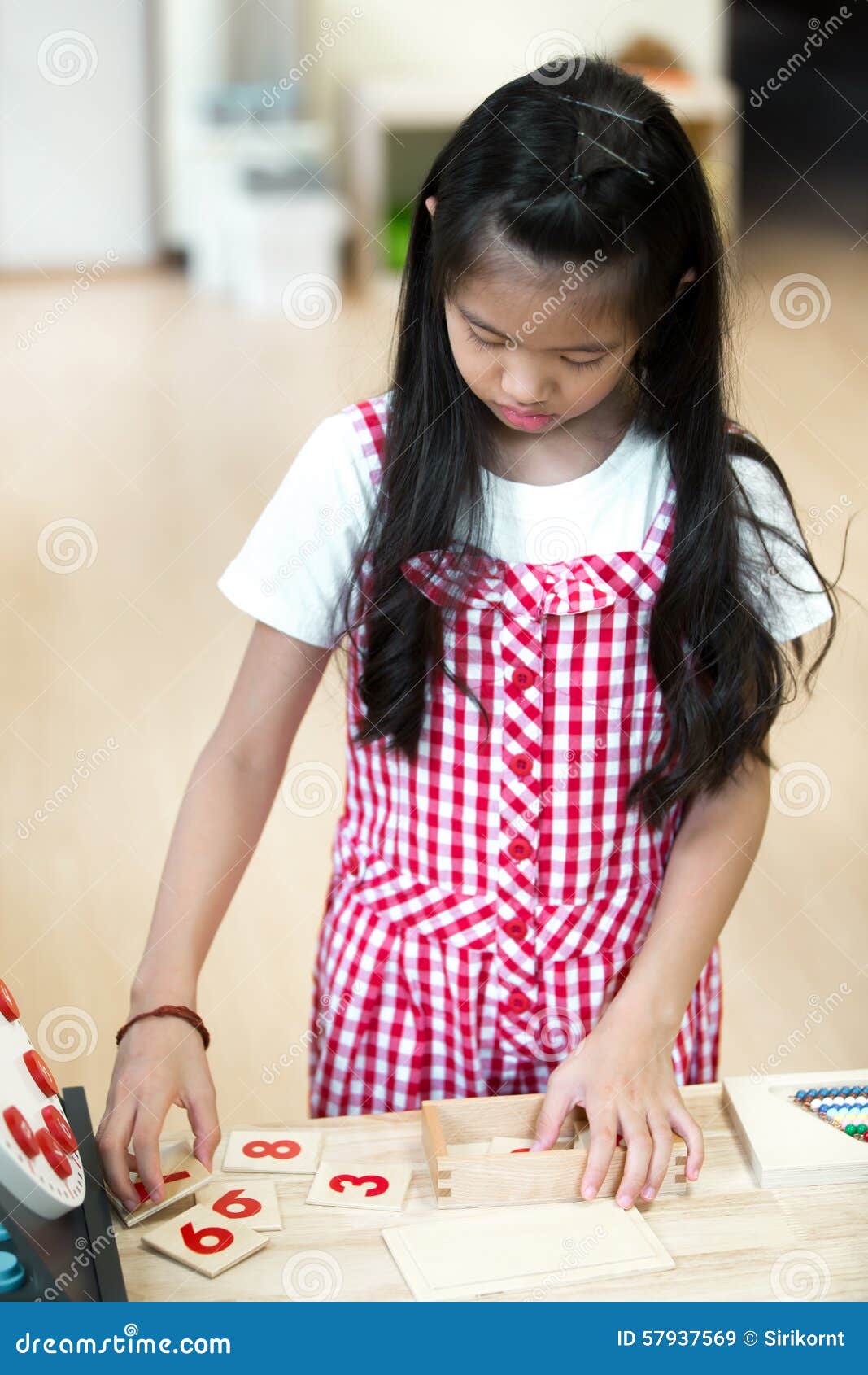 Little Asian Child Kid Learning the Numbers Stock Image - Image of ...