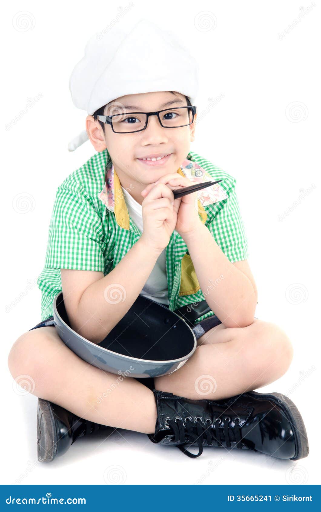 Little Asian cute chef stock image. Image of cook, food - 35665241