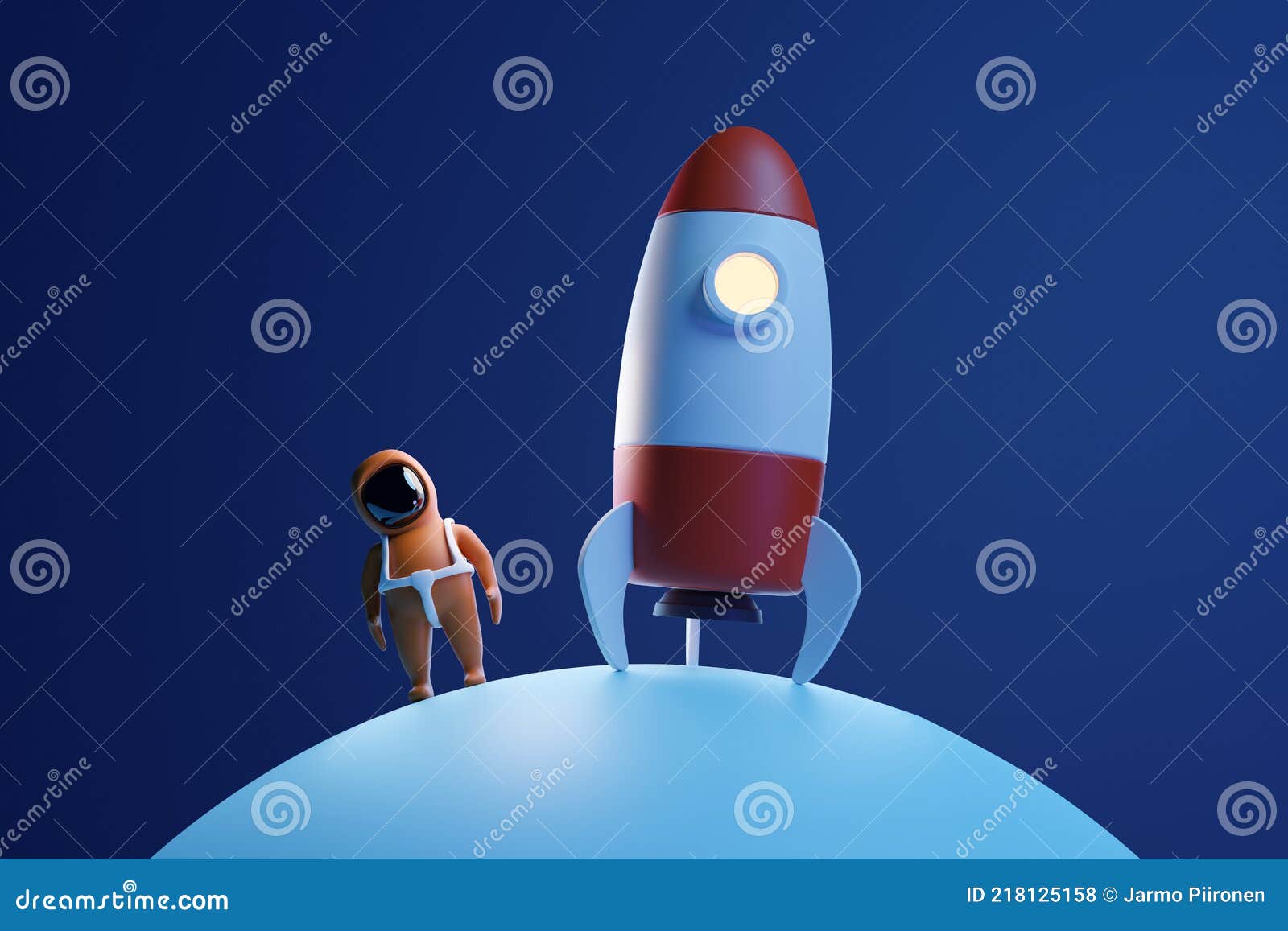 Little Kid Astronaut Wearing Spacesuit Floating Exploring The Moon ...