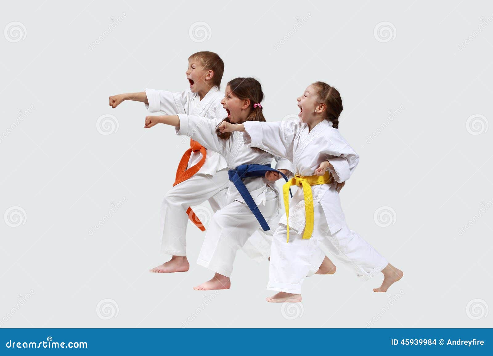 In Karategi Little Athletes Beat Punch Arm Stock Photo | CartoonDealer ...