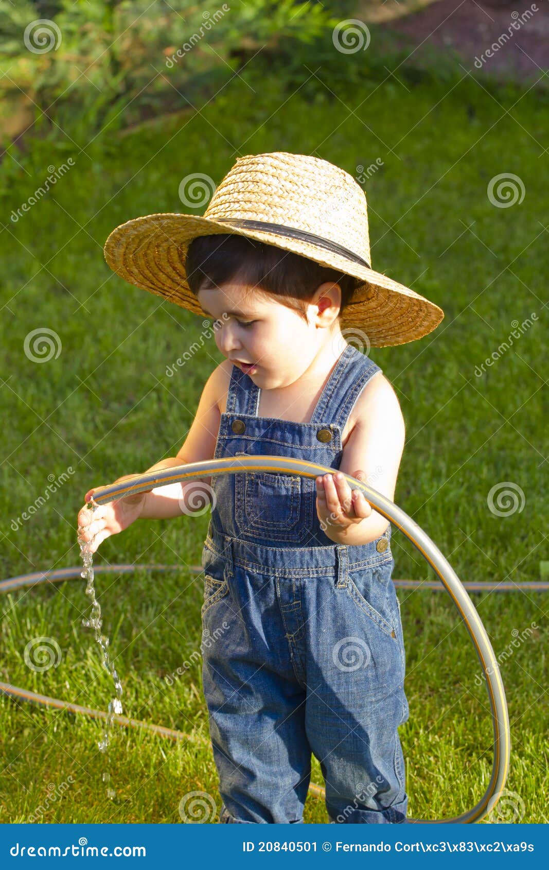 Little Baby Boy Gardener Playing Joyful Stock Image - Image of garden ...