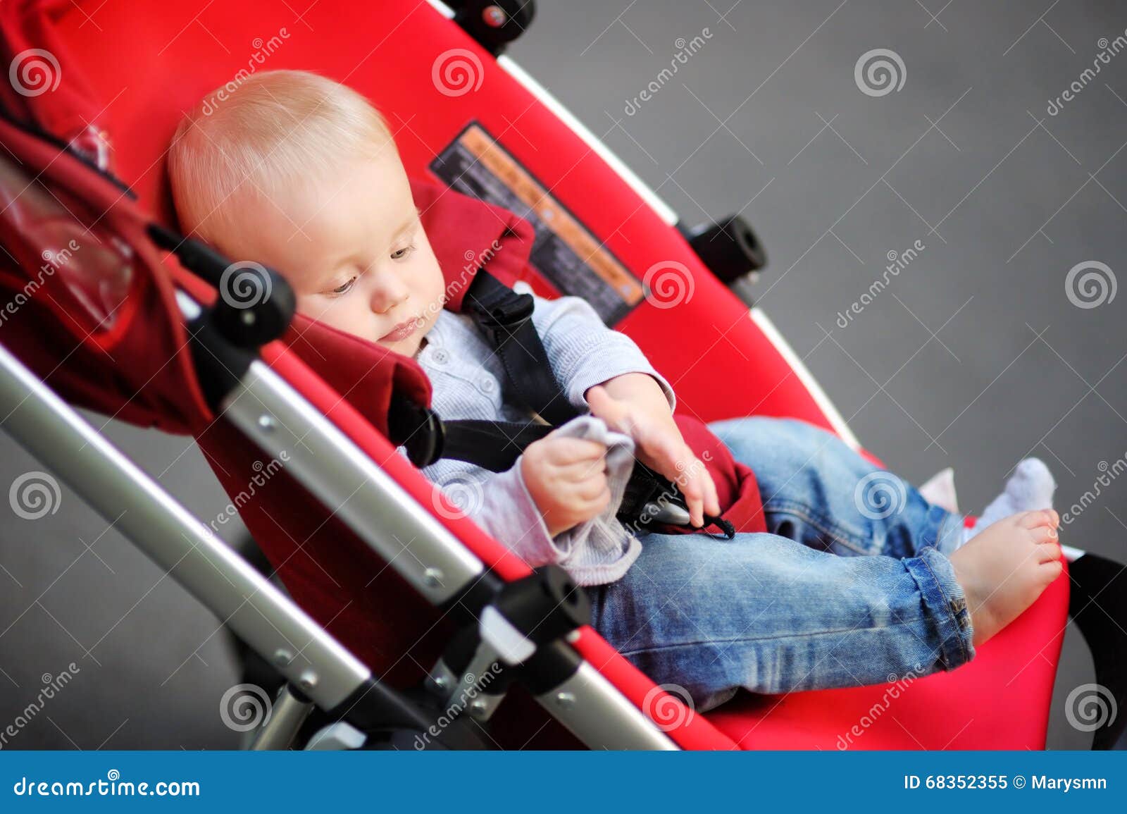 Little Baby Boy in Stroller Stock Image - Image of caucasian, life ...