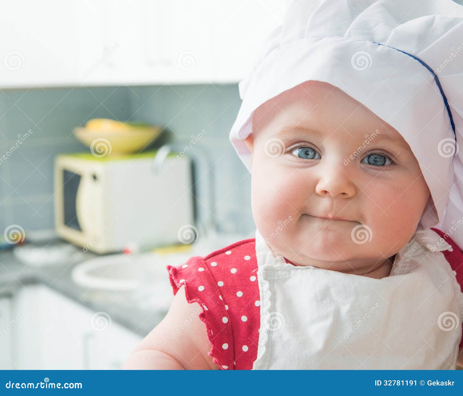 Little Baby in a Chef S Hat Stock Image - Image of child, people: 32781191
