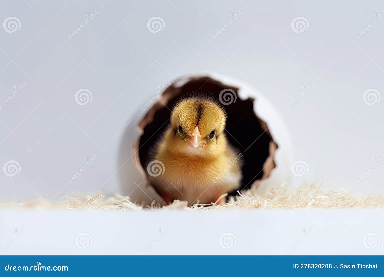 Little Baby Chick Hatching Out of His Egg Stock Photo - Image of small ...