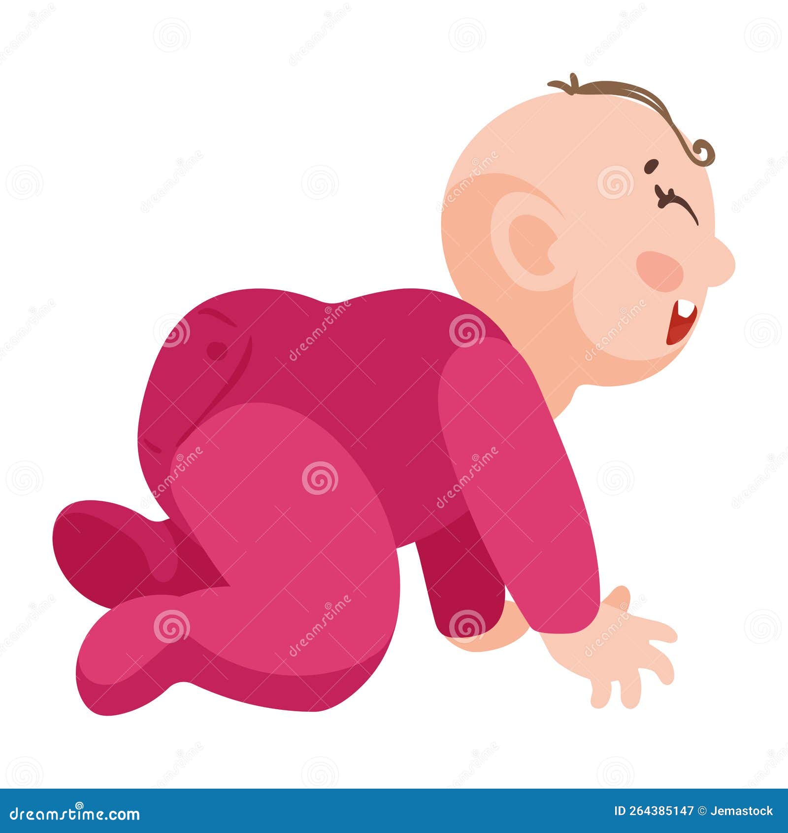 Little baby crawling stock vector. Illustration of funny - 264385147