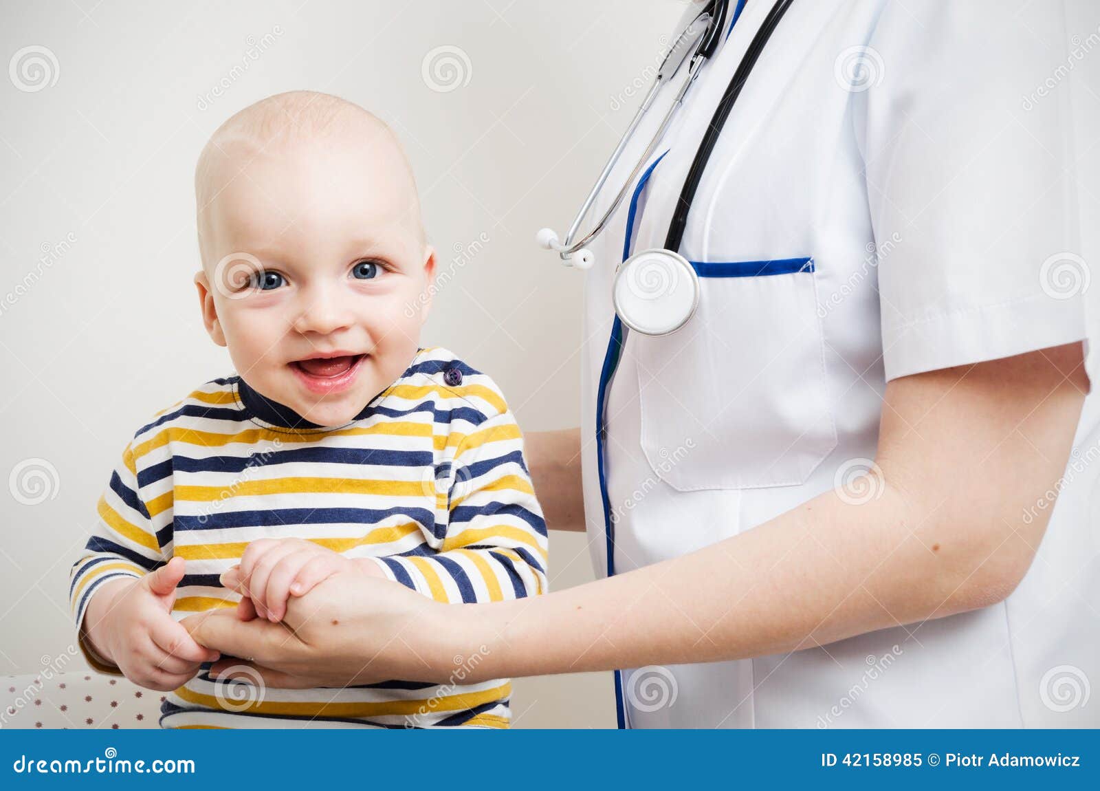 Little baby and doctor stock image. Image of patient - 42158985