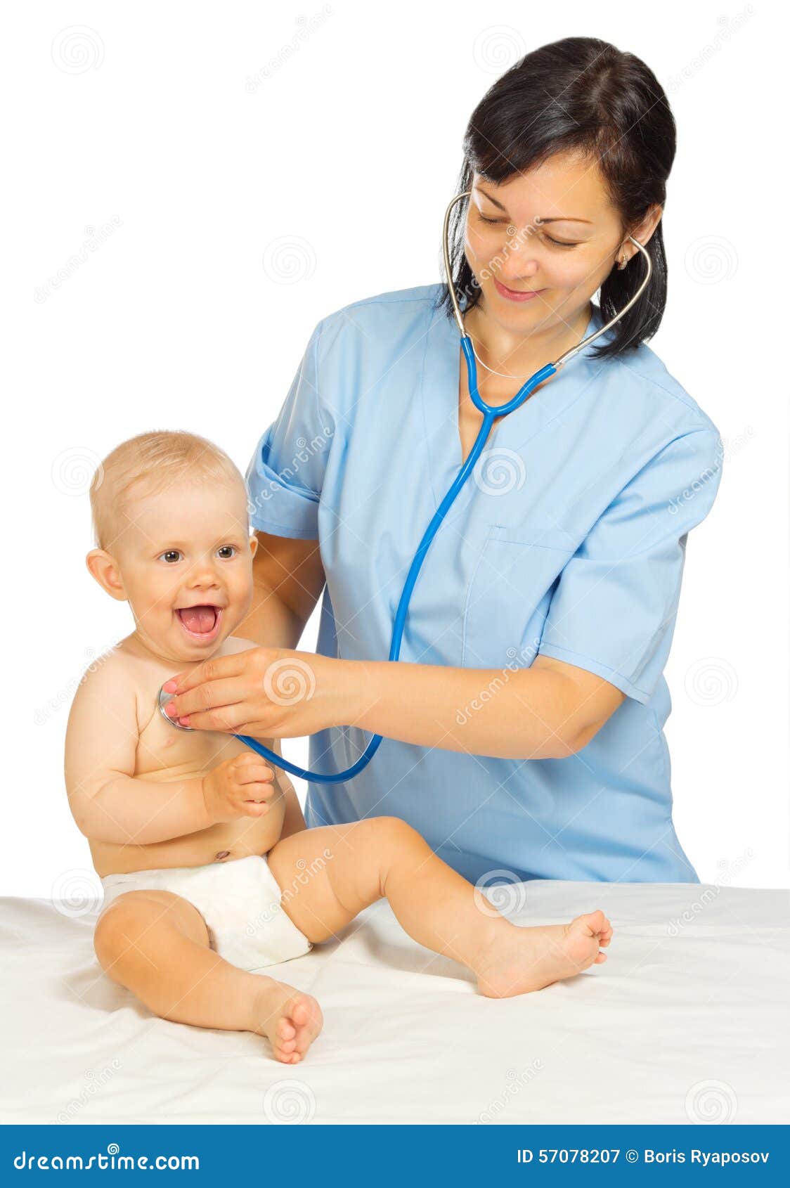 Little baby with doctor stock image. Image of human, care - 57078207