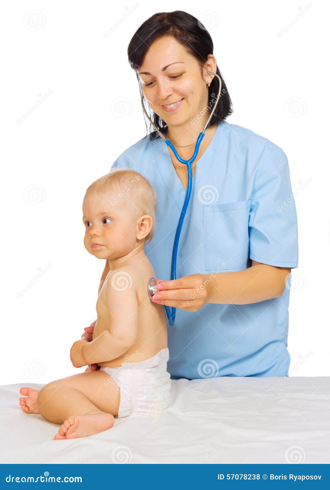 Little baby with doctor stock photo. Image of beauty - 57078238