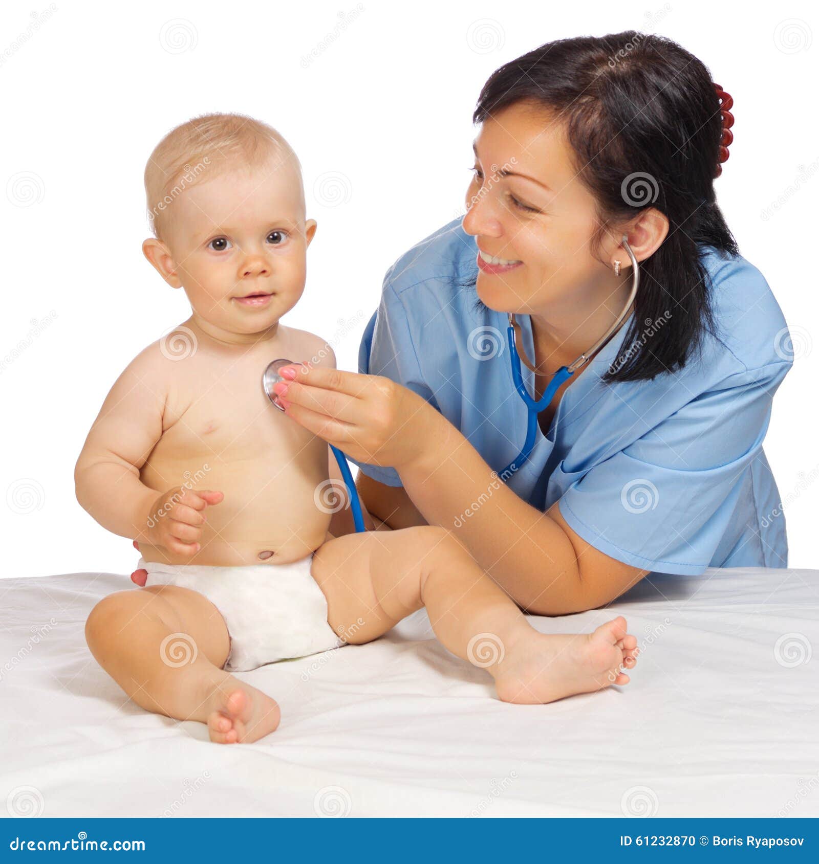 Little baby with doctor stock photo. Image of health - 61232870