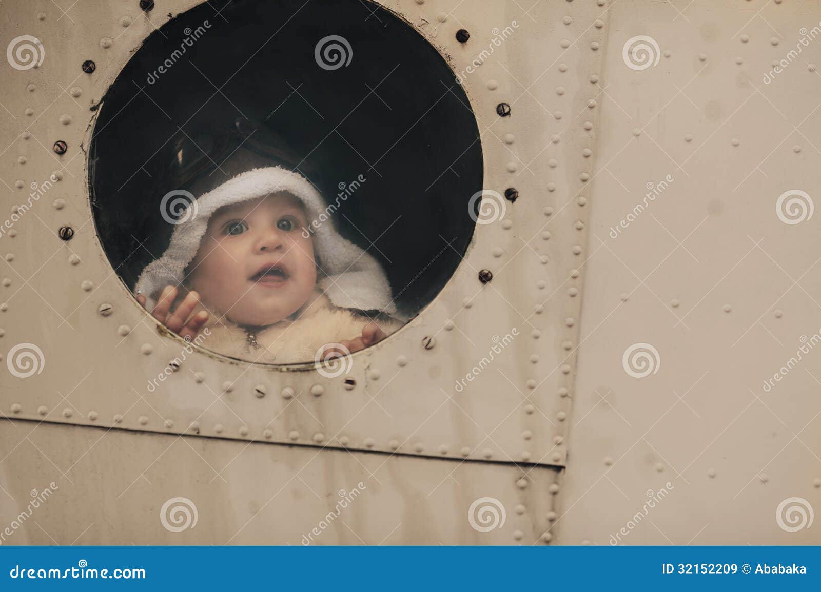 Little Baby Dreaming of Being Pilot Stock Image - Image of children ...