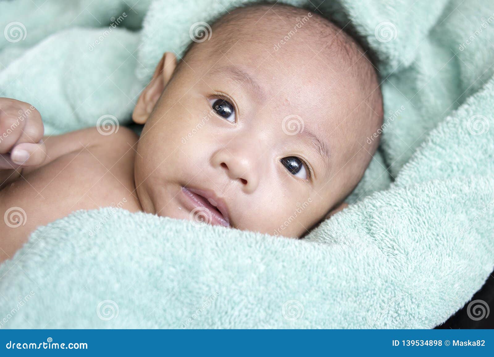 Little Baby Feeling Cold and Chilling Stock Photo - Image of bath ...