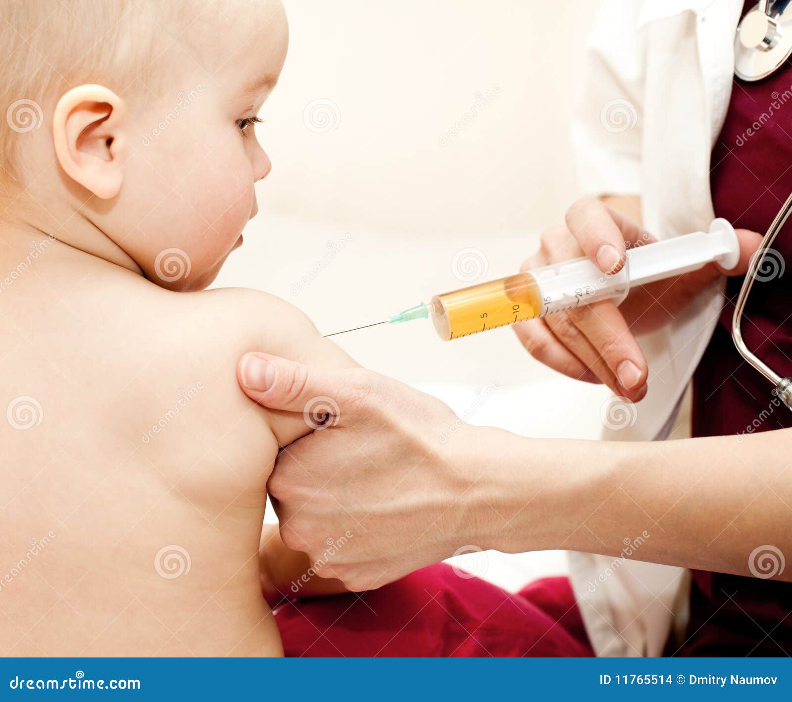 Little Baby Get an Injection Stock Photo - Image of infant, doctor ...