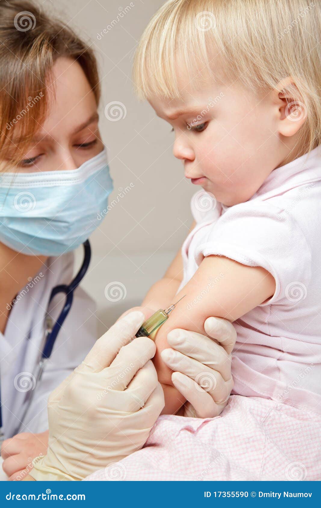 Little Baby Girl Gets an Injection Stock Photo - Image of physician ...