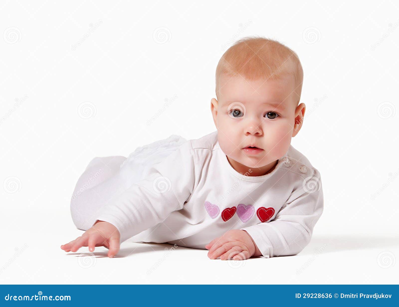 Little Baby on a White Background Stock Photo - Image of background ...