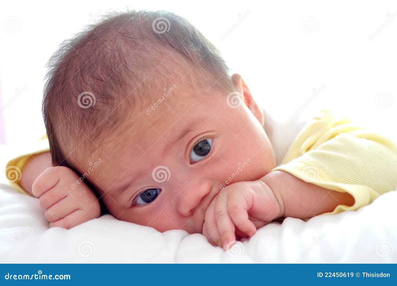 Little baby just awaking stock image. Image of smiling - 22450619